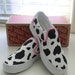 Pink Cow Print Vans Hand-painted Slip-on Vans Pink Cow Print Strawberry ...