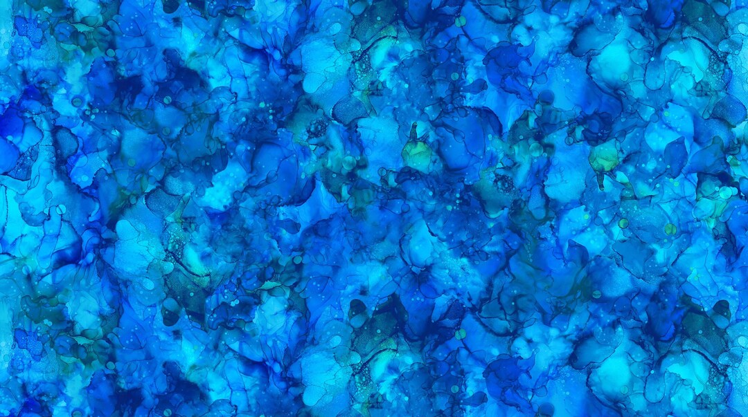 Indigo Blue/Aqua/Purple/Green Bubble Design Fluidity by Northcott ...