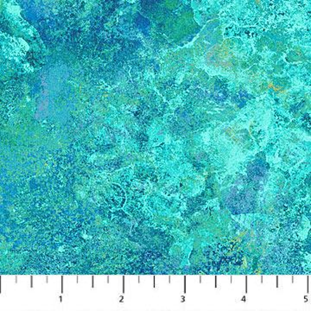 Adriatic Sea Aqua/blue/grn Color Stonehenge Basics by the Yard, Half ...