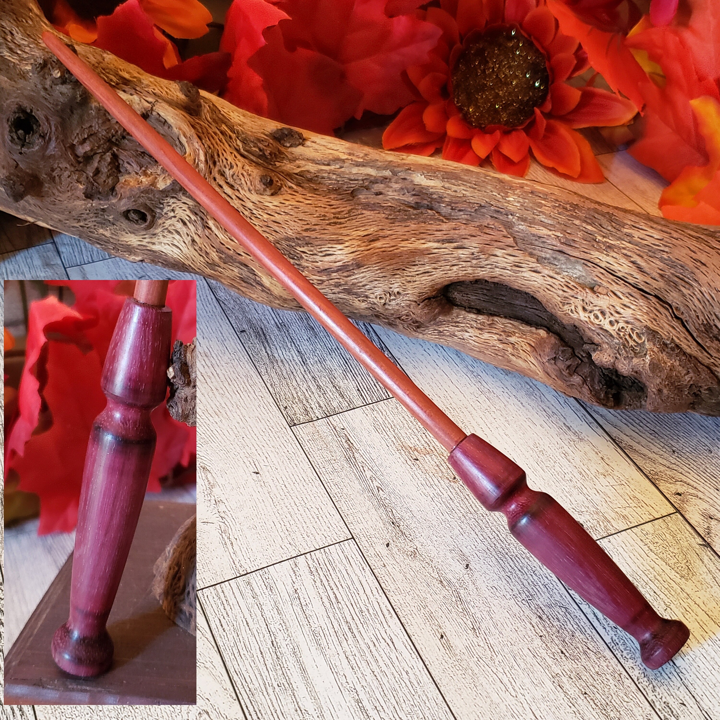 Lovely Purple Heart and Red Heart Wood Ritual Magic Wand. - Etsy