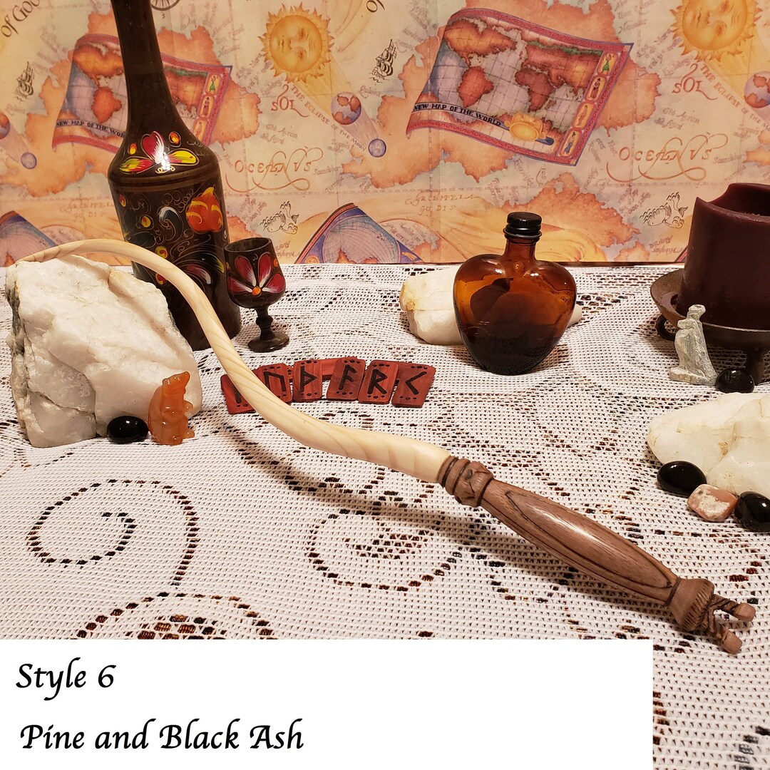 Unique "the Horn" Ritual Wand! - V Edition. Pine and Black Ash Druid ...