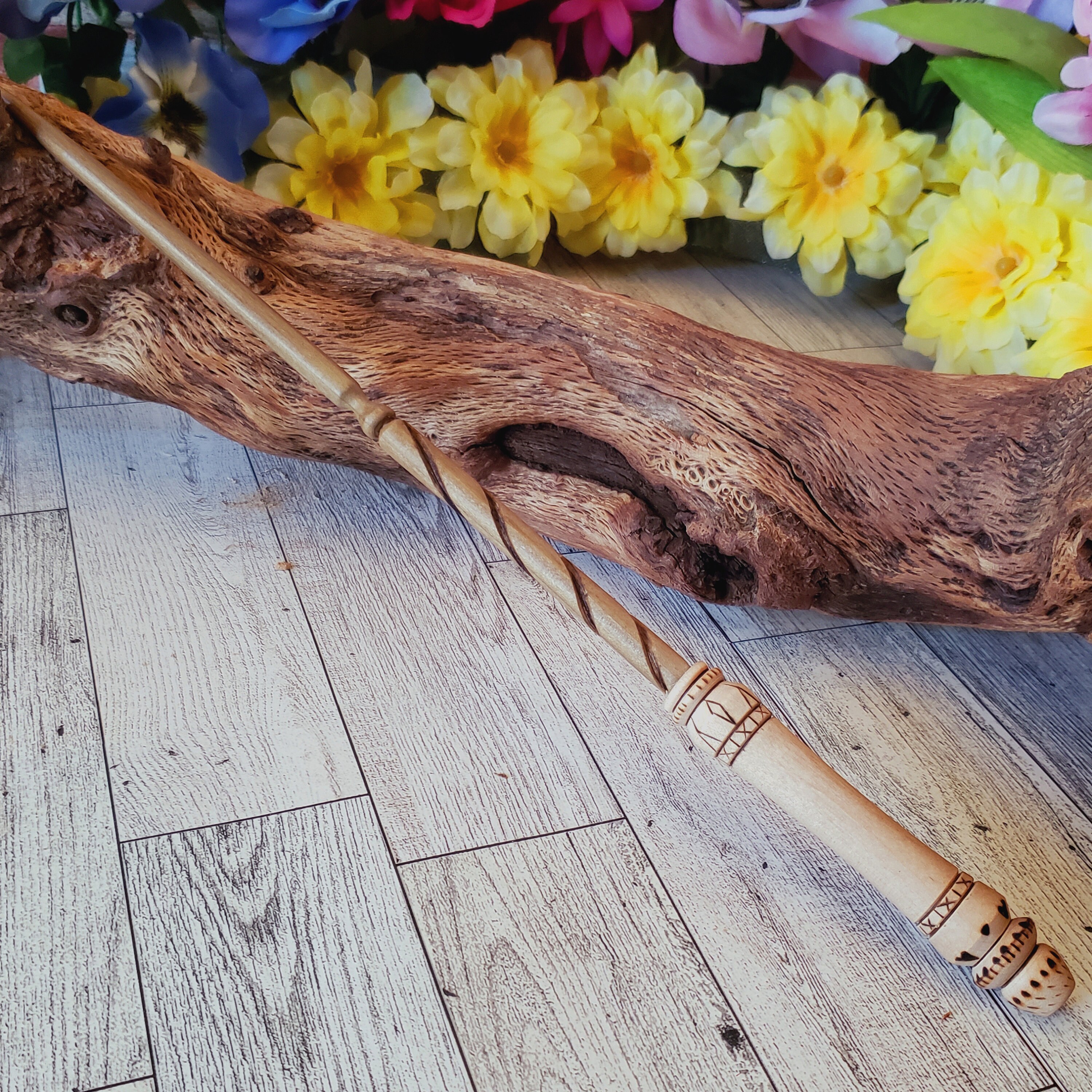 Unique serendipity Ritual Wand Style SABER. Poplar Druid Pagan Witch ...