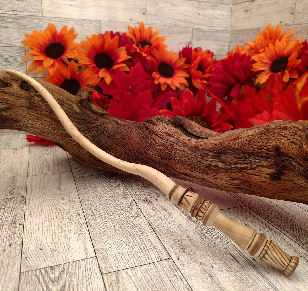 Unique "the Horn" Ritual Wand! - Poplar and Pine SHORT Wand. Druid ...