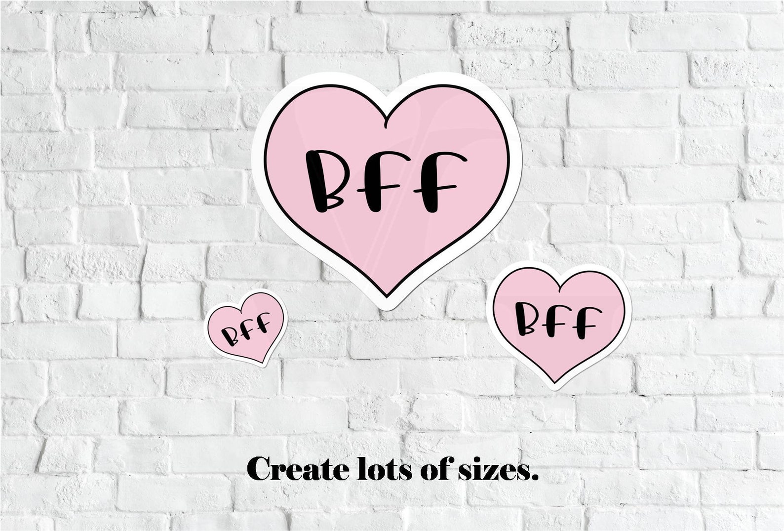 I Love My BFF Sticker PNG Pink Heart for Laptop Sticker | Etsy