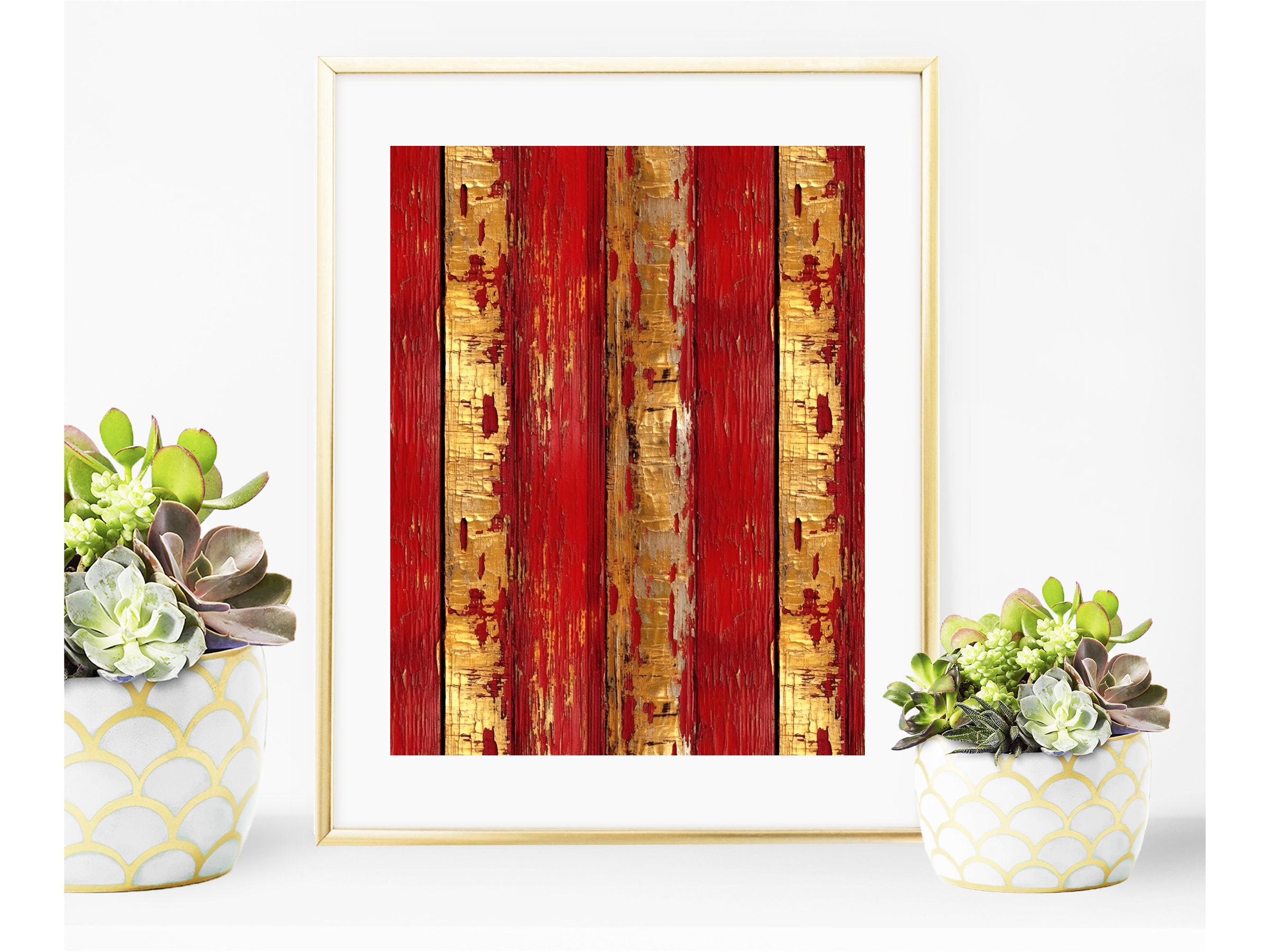 Red and Gold Wood Seamless Patterns, Rustic Crimson Painted Farmhouse ...