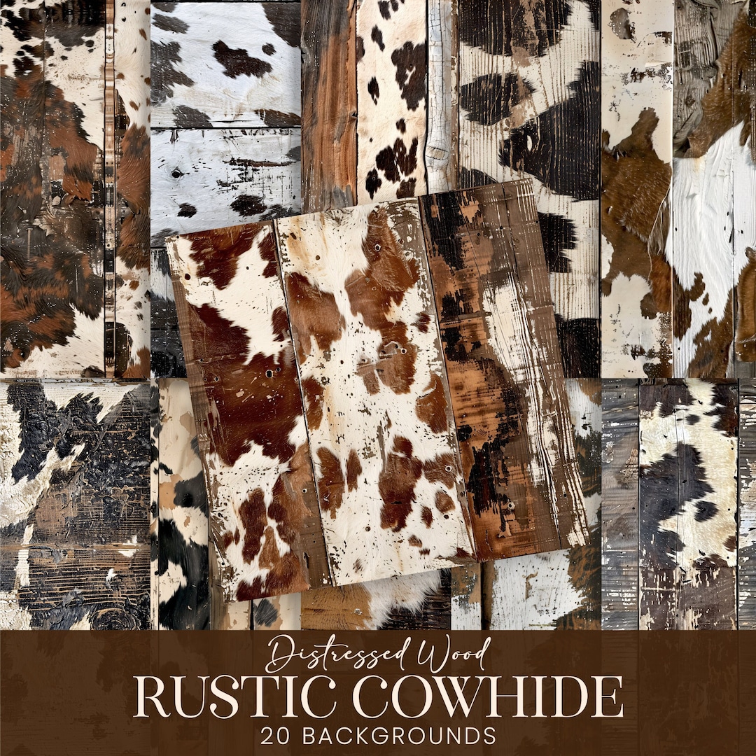Cowhide Print Barn Wood Backgrounds, Rustic Distressed Wooden Sign ...