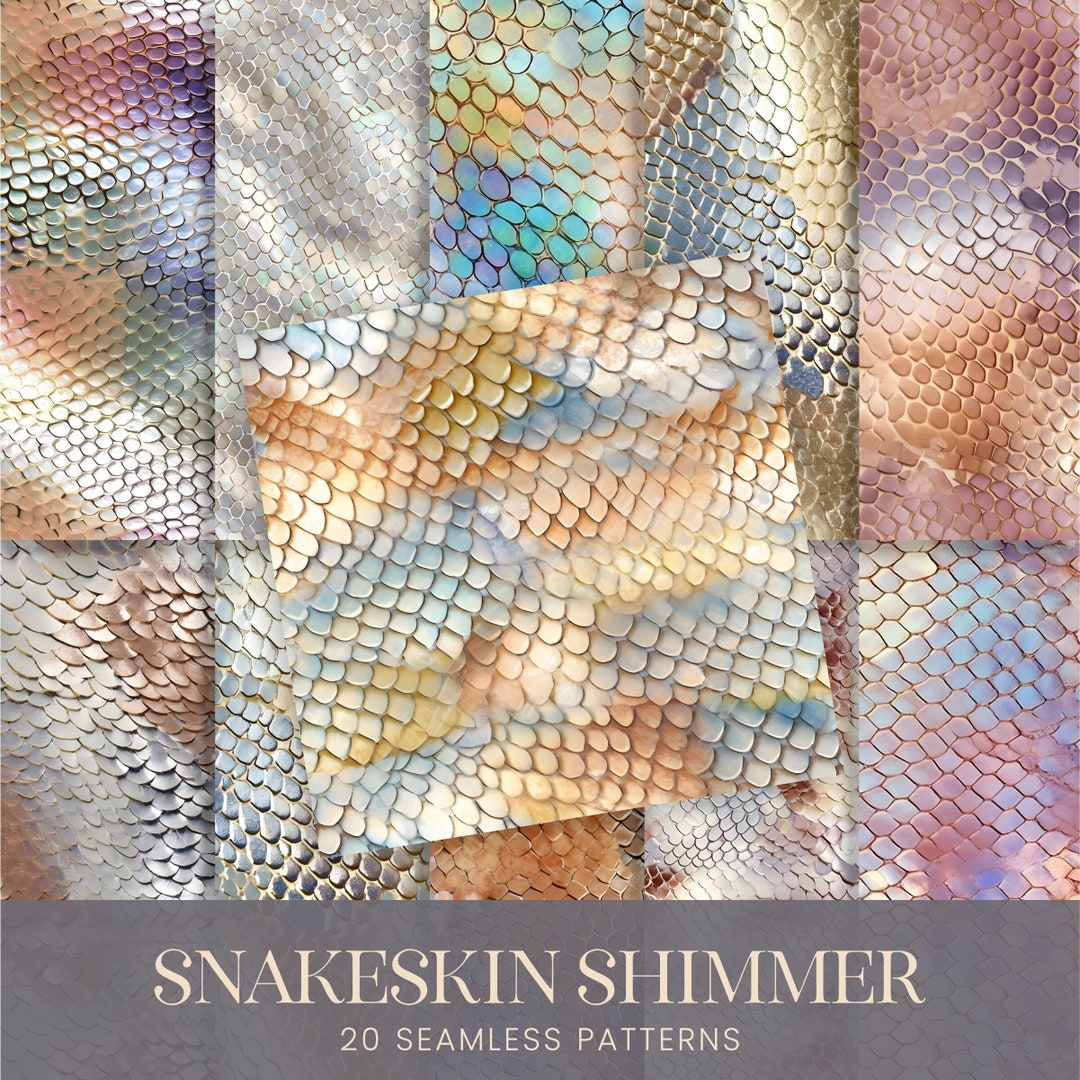 Pastel Snakeskin Digital Papers, Shimmery Animal Print Seamless ...