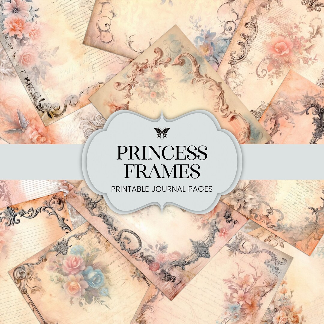 Princess Frames Junk Journal Pages Vintage Pink Rococo - Etsy