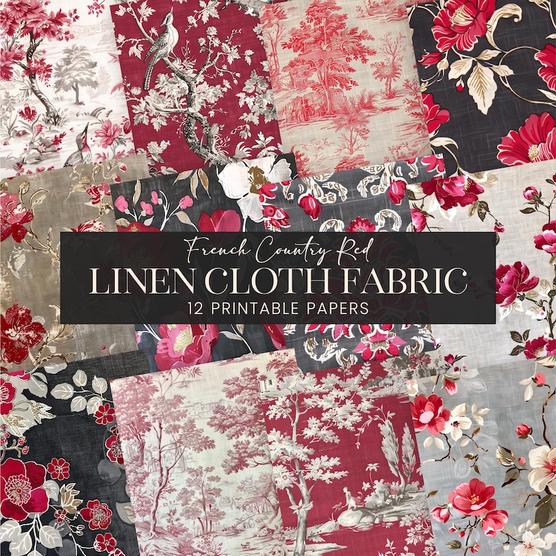 Red Toile Fabric - Etsy