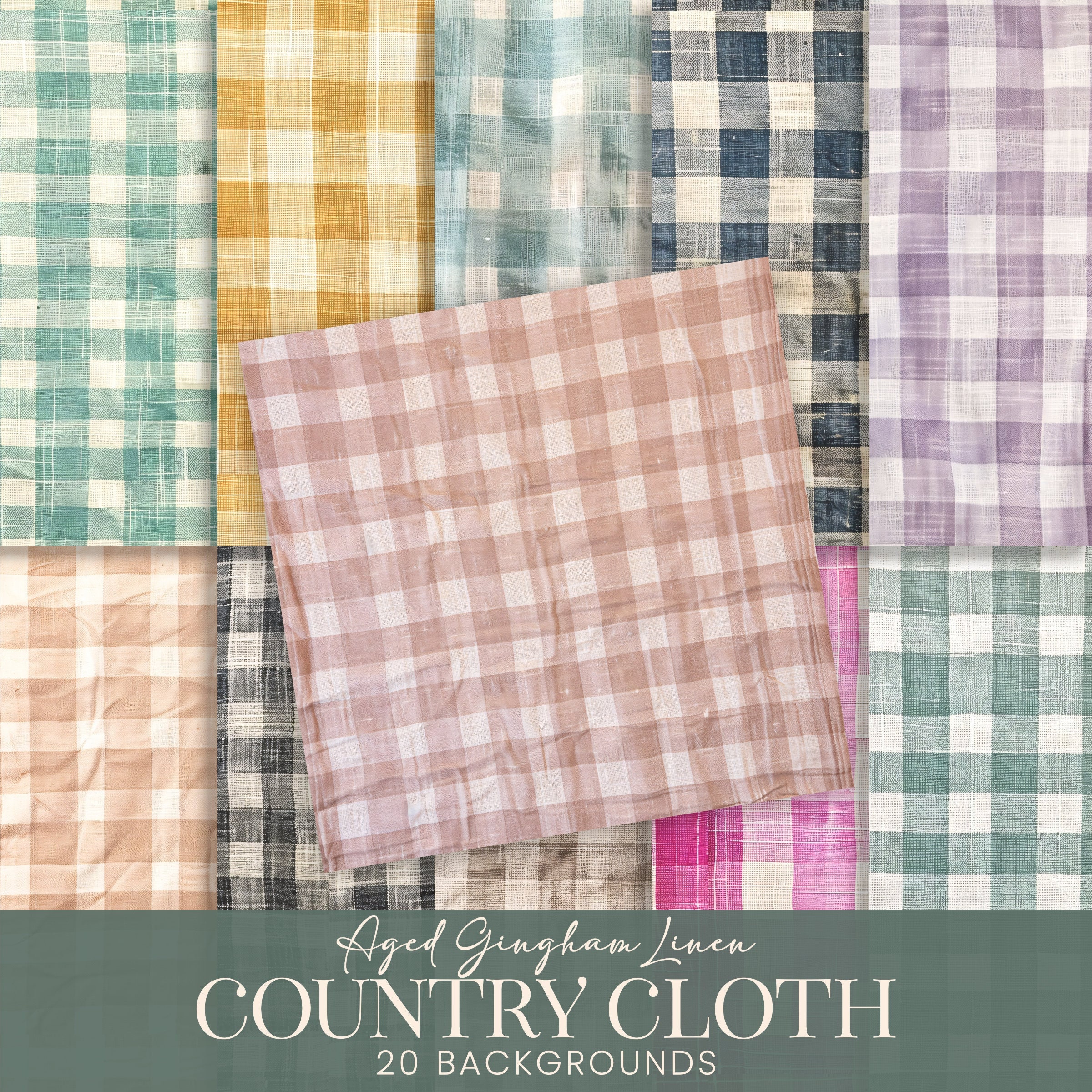 Gingham Cloth Backgrounds, Southern Country Linen Plaid Printable ...