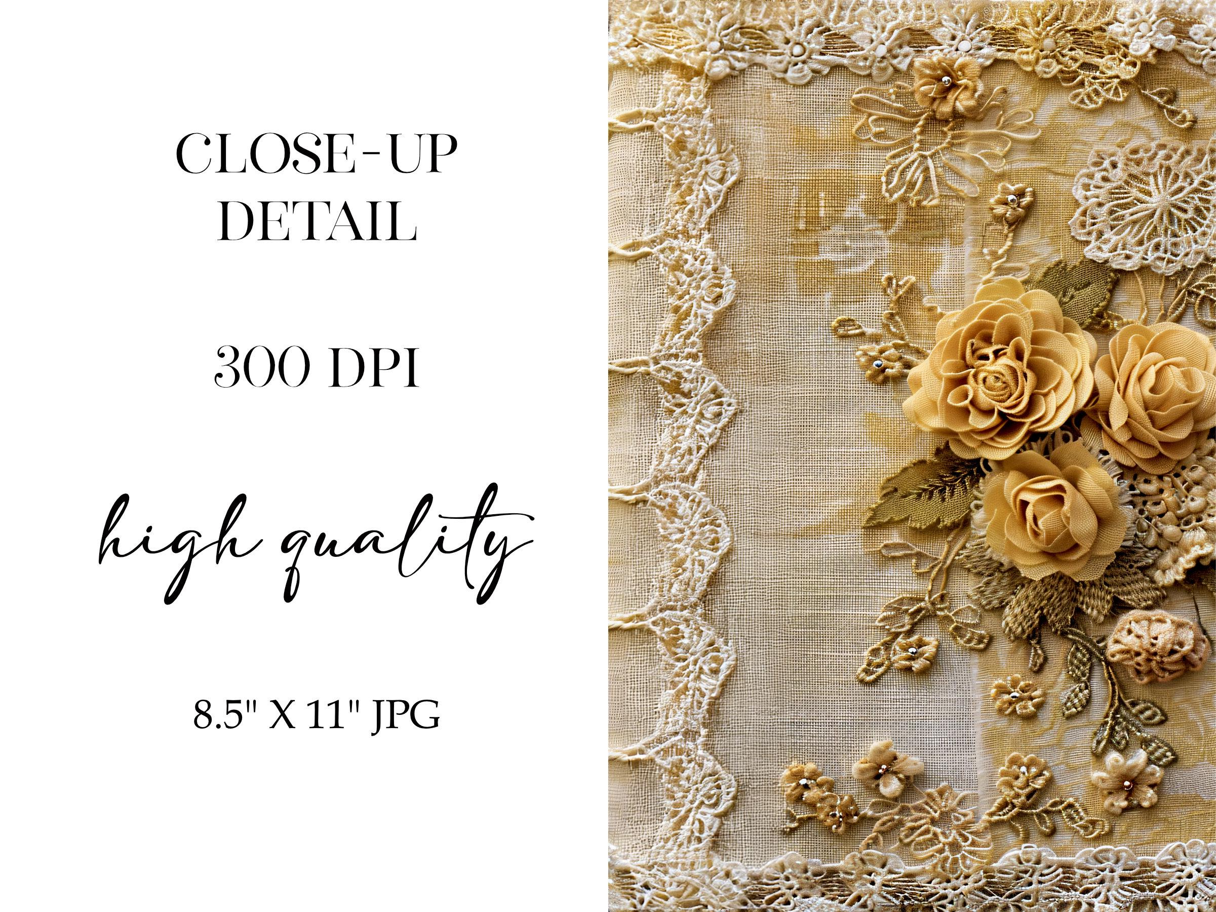 Yellow Cream Floral Linen Book Covers, Burlap Lace Muslin Cloth Fabric ...