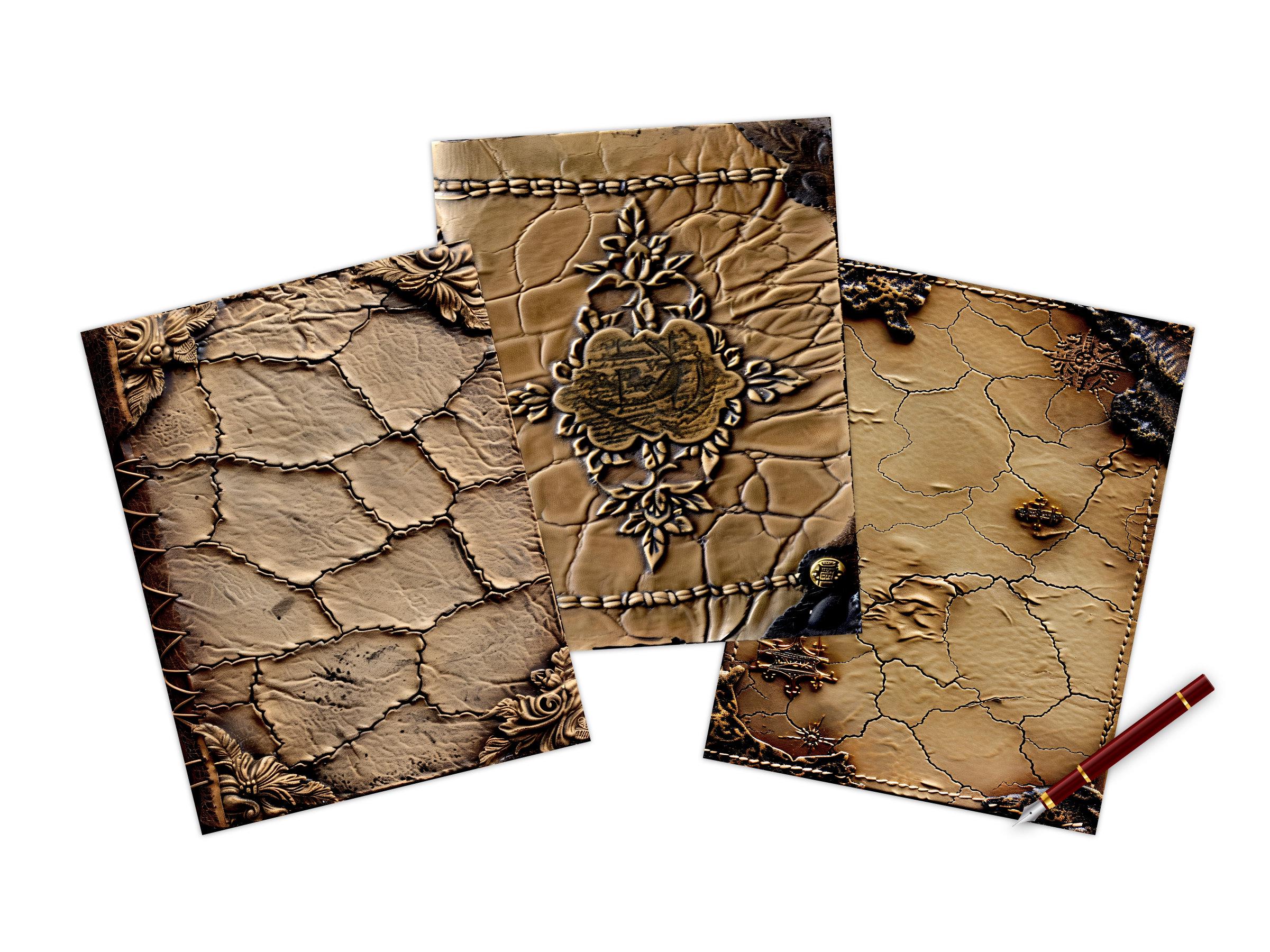 Weathered Travel Journal Book Covers, Stitched Antique Aged Leather ...