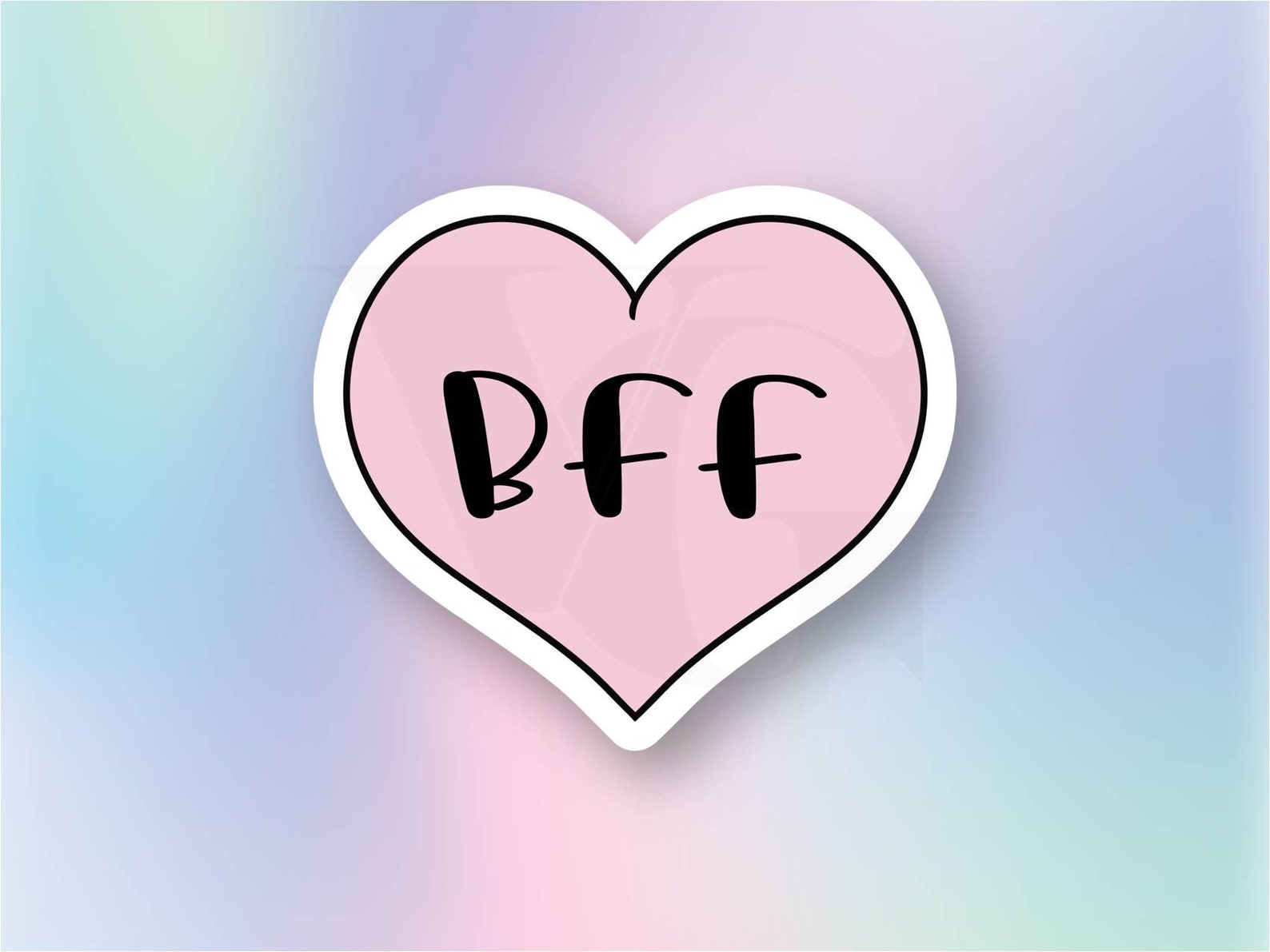I Love My BFF Sticker PNG Pink Heart for Laptop Sticker | Etsy