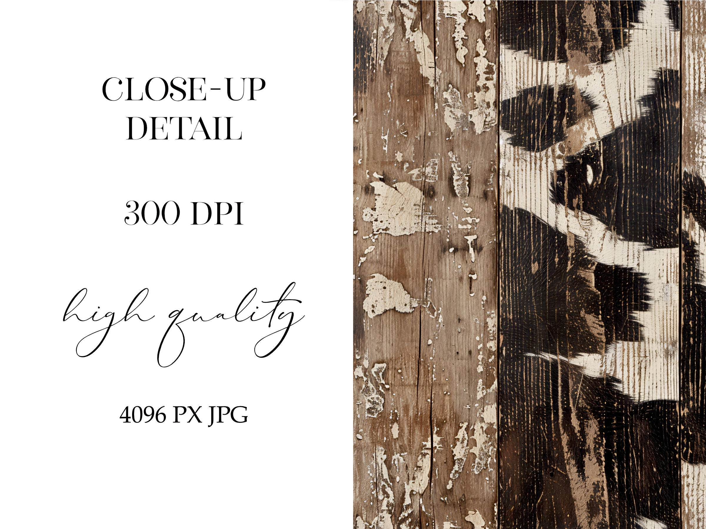 Cowhide Print Barn Wood Backgrounds, Rustic Distressed Wooden Sign ...