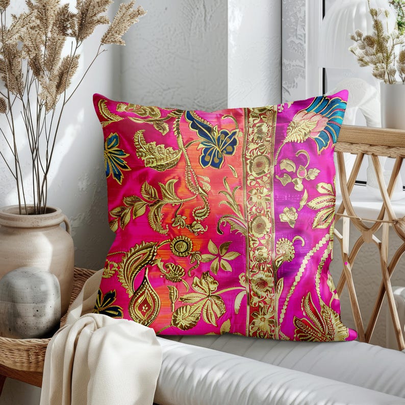 Sari Brocade Seamless Patterns, Luxury Indian Floral Fabric Texture ...