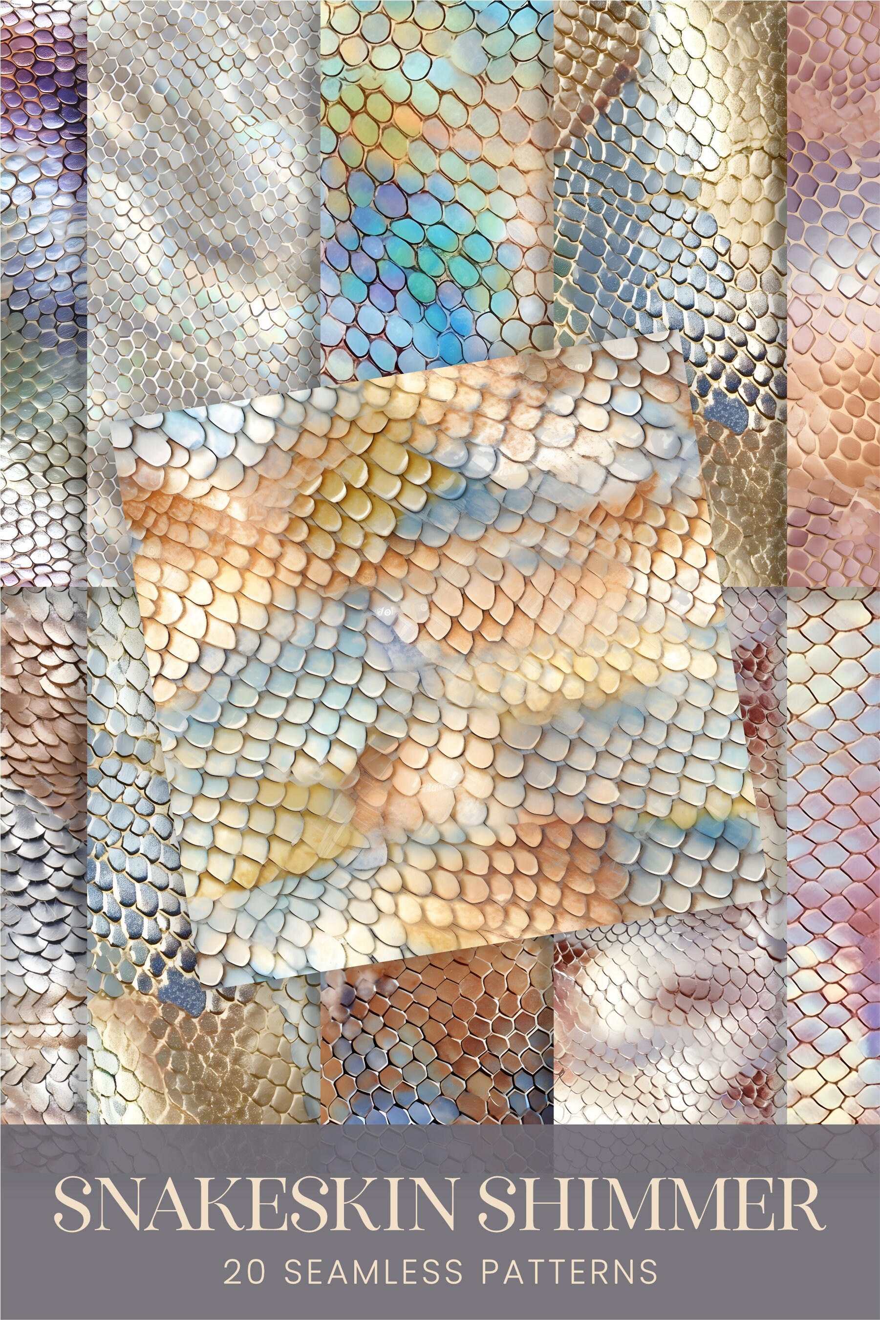 Pastel Snakeskin Digital Papers, Shimmery Animal Print Seamless ...