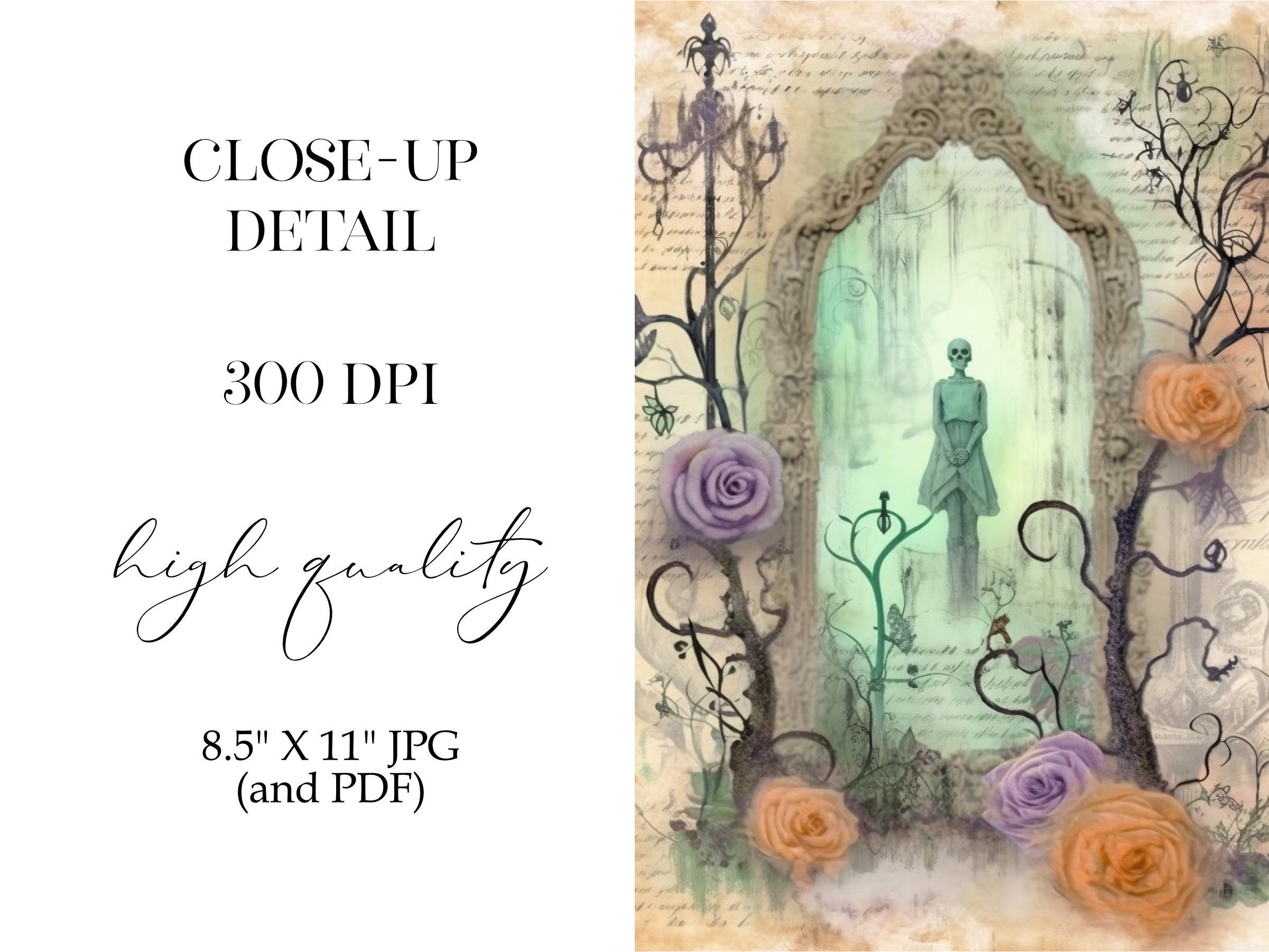 Ghost Forest Junk Journal Pages, Vintage Haunted Halloween Digital ...