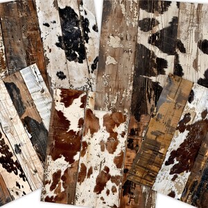 Cowhide Print Barn Wood Backgrounds, Rustic Distressed Wooden Sign ...