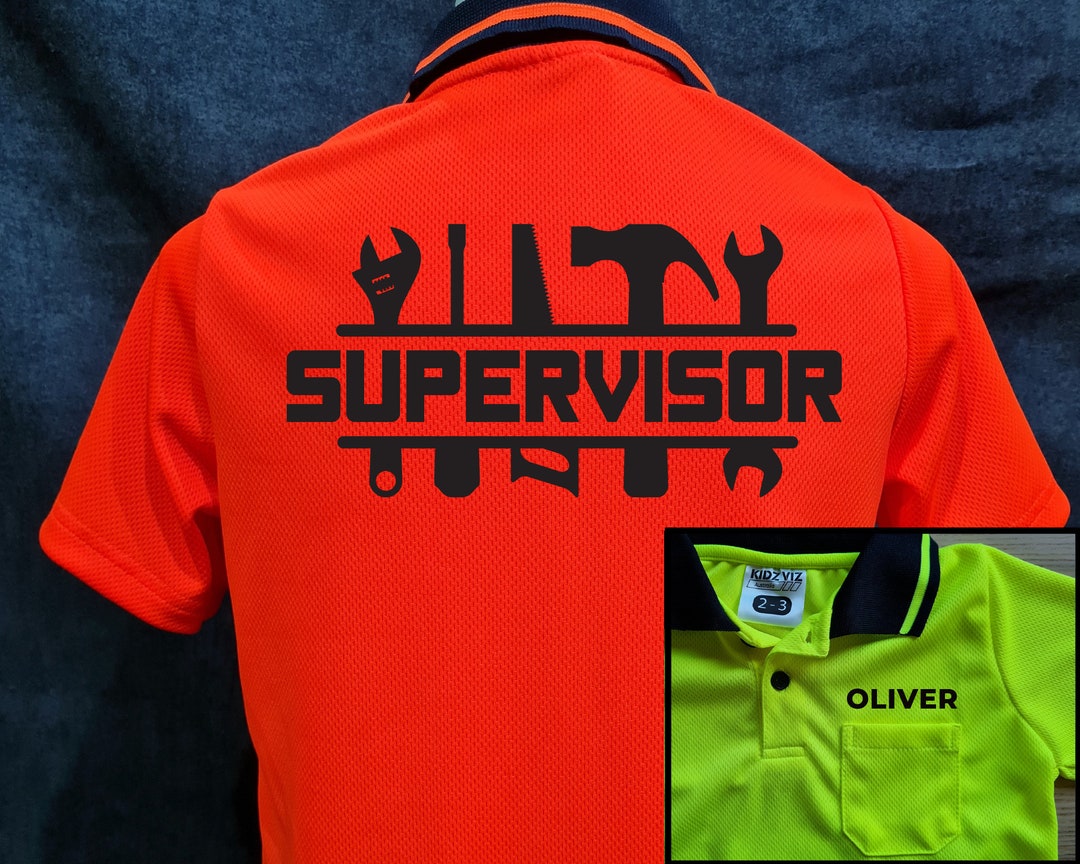 Supervisor + Name on Pocket : Kid Hi-vis Polo - Etsy