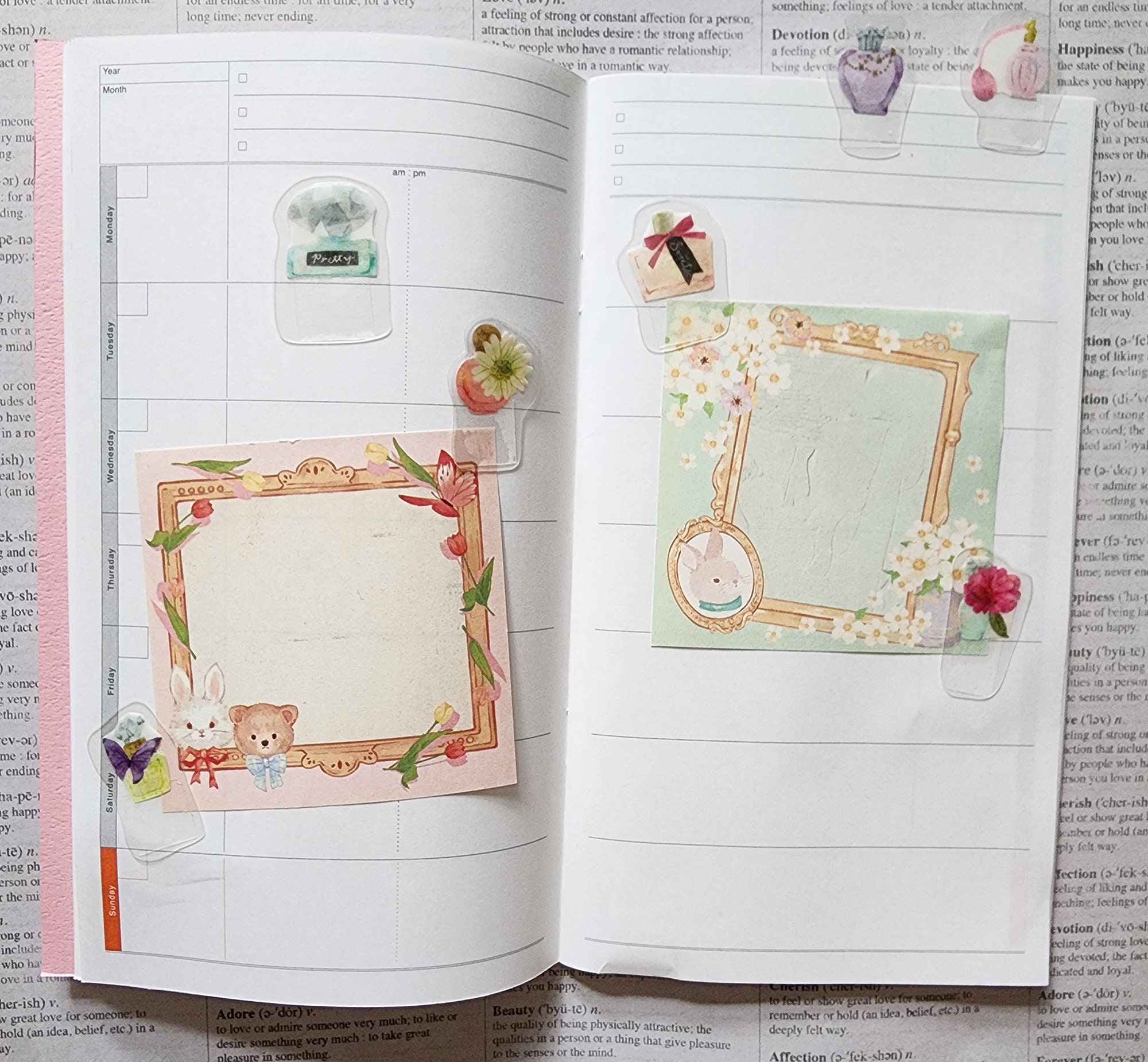 Repositionable Sticky Tabs Bookmarks Perfume Bottle Design for Planner ...