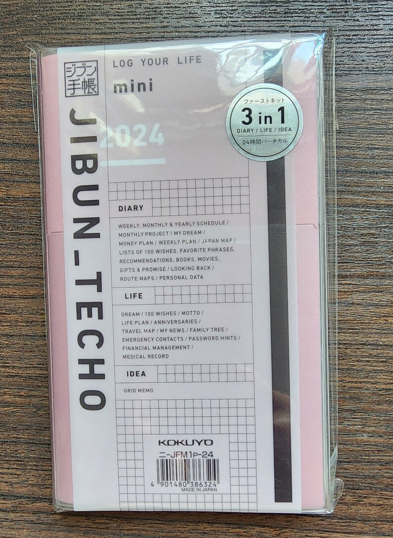 Jibun Techo Mini 2024 3 in 1 Diary Life Idea JFM 1P-24 Pink Cover - Etsy