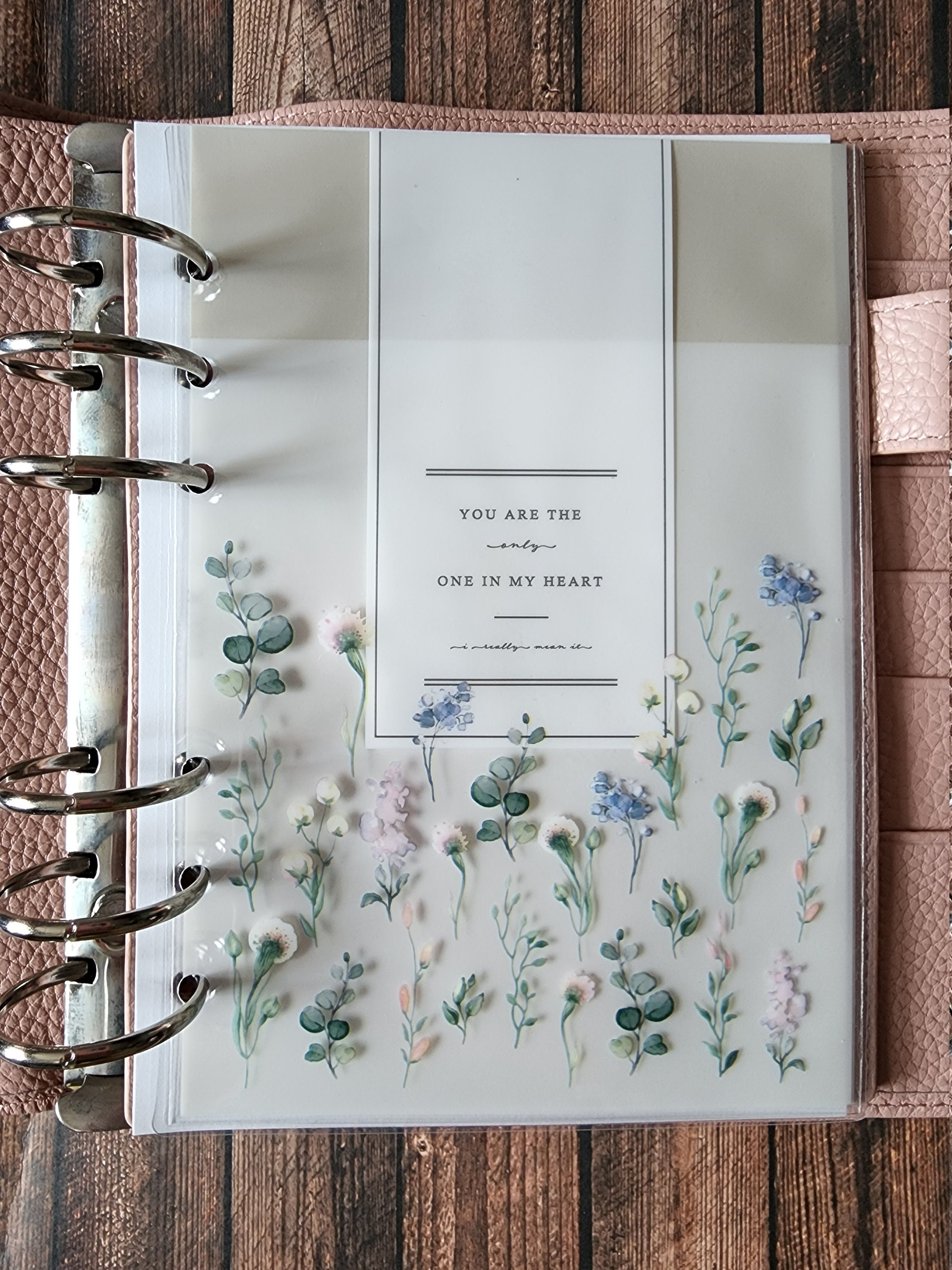 Pocket Dashboard for Personal Wide Ring Planner Floral Transparent - Etsy
