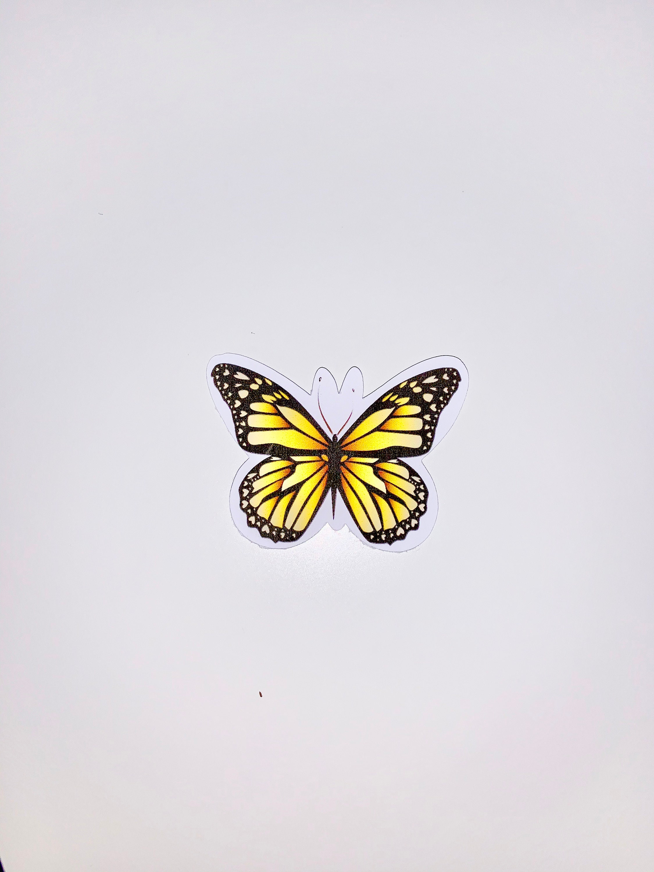 Yellow Butterfly Sticker Handmade Die Cut Sticker - Etsy
