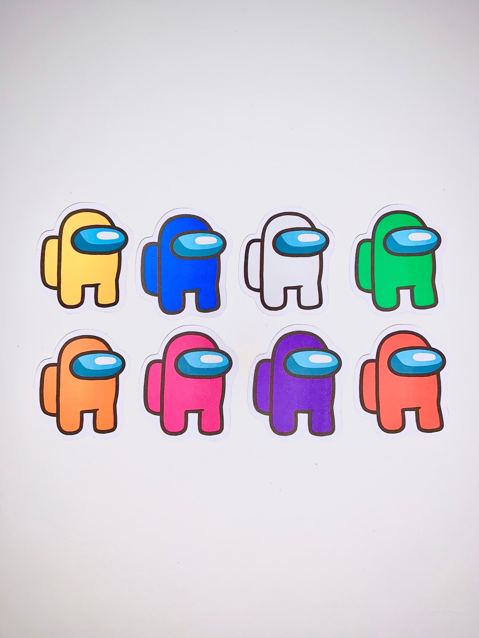 Among Us Character Sticker Pack 8 Stickers Per Pack Die Cut Handmade