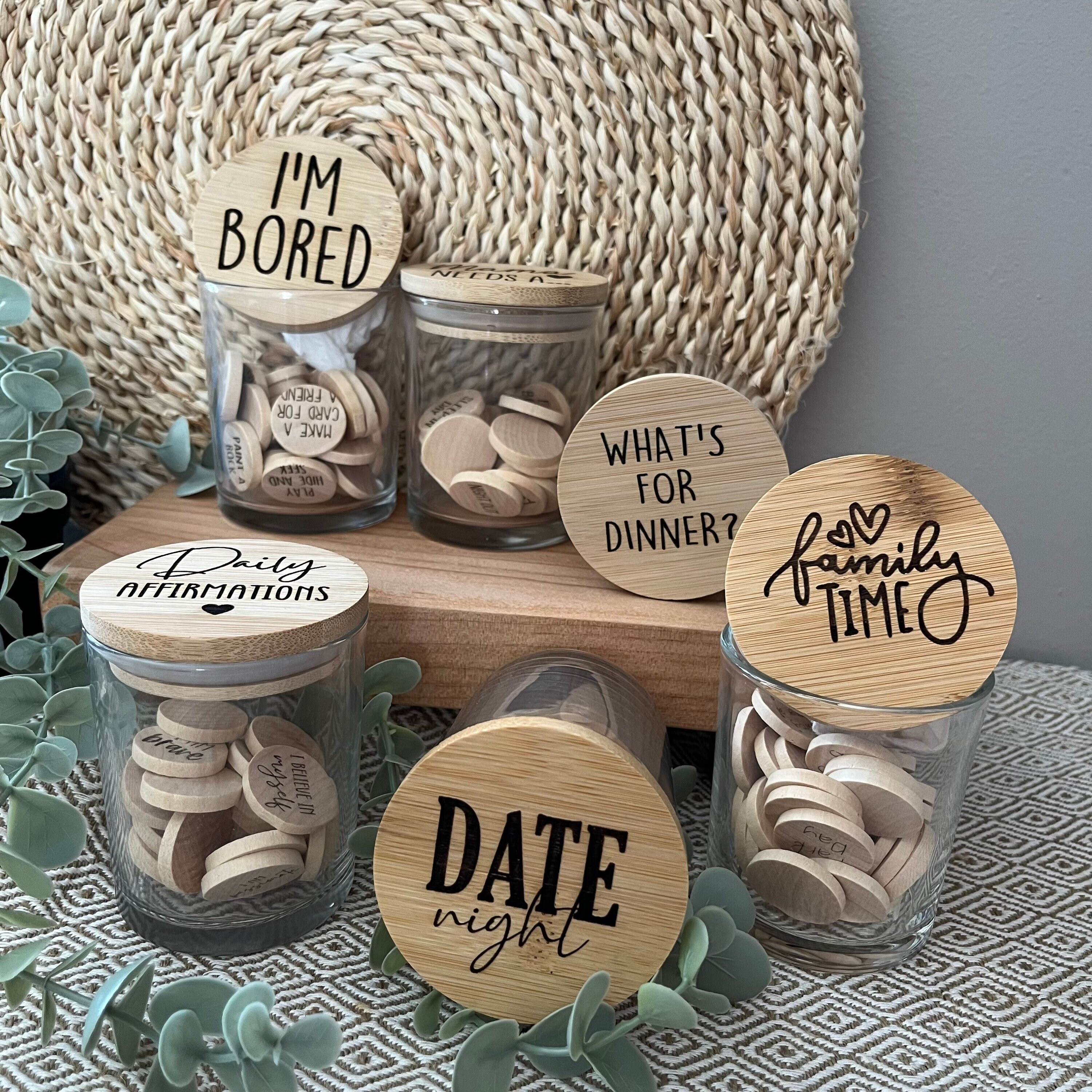 Glass Token Jars Im Bored Mama Needs Whats for Dinner - Etsy