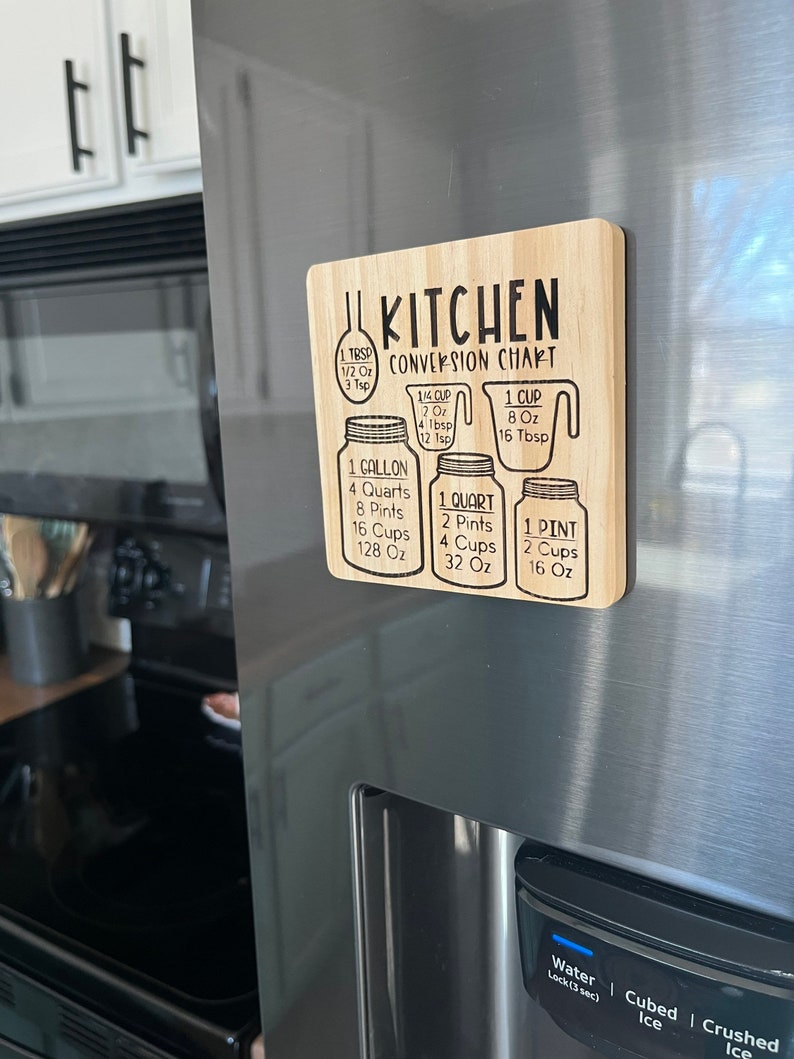 Kitchen Conversion Chart Magnet Wooden Magnet Kitchen - Etsy