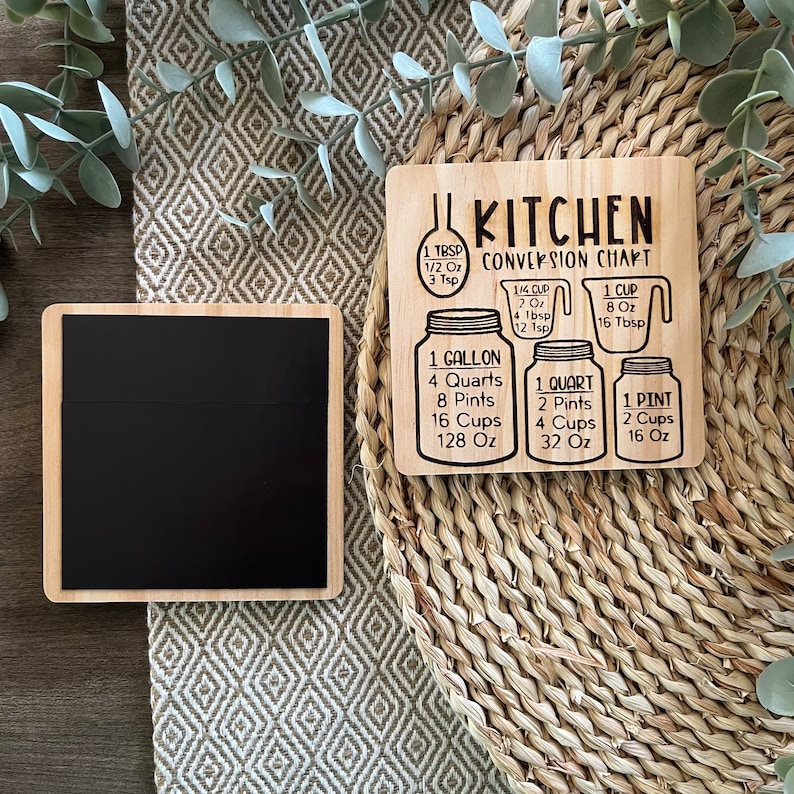 Kitchen Conversion Chart Magnet Wooden Magnet Kitchen - Etsy