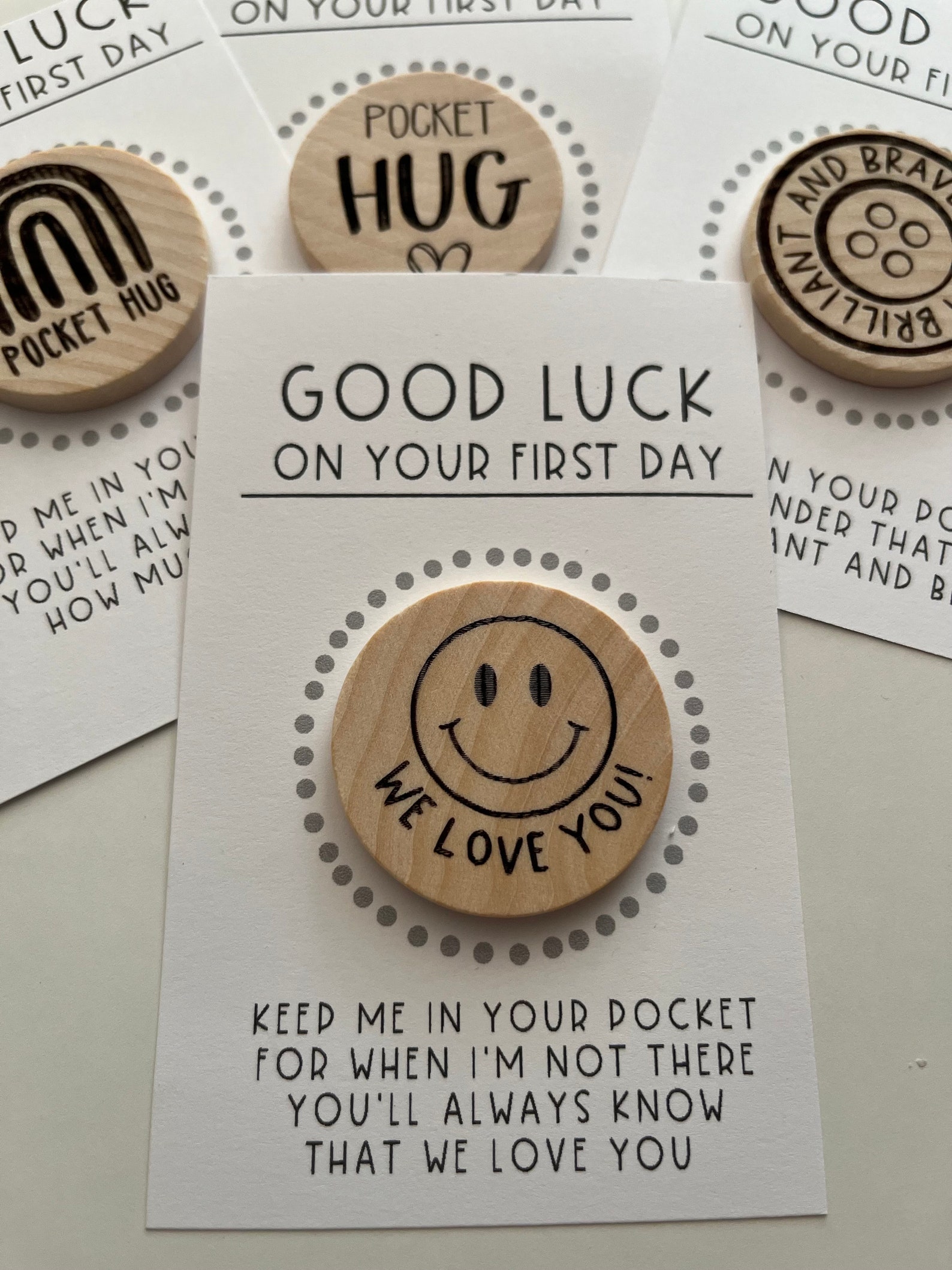 Pocket Hug Wooden Engraved Token - Back to School Gift - First Day - Etsy