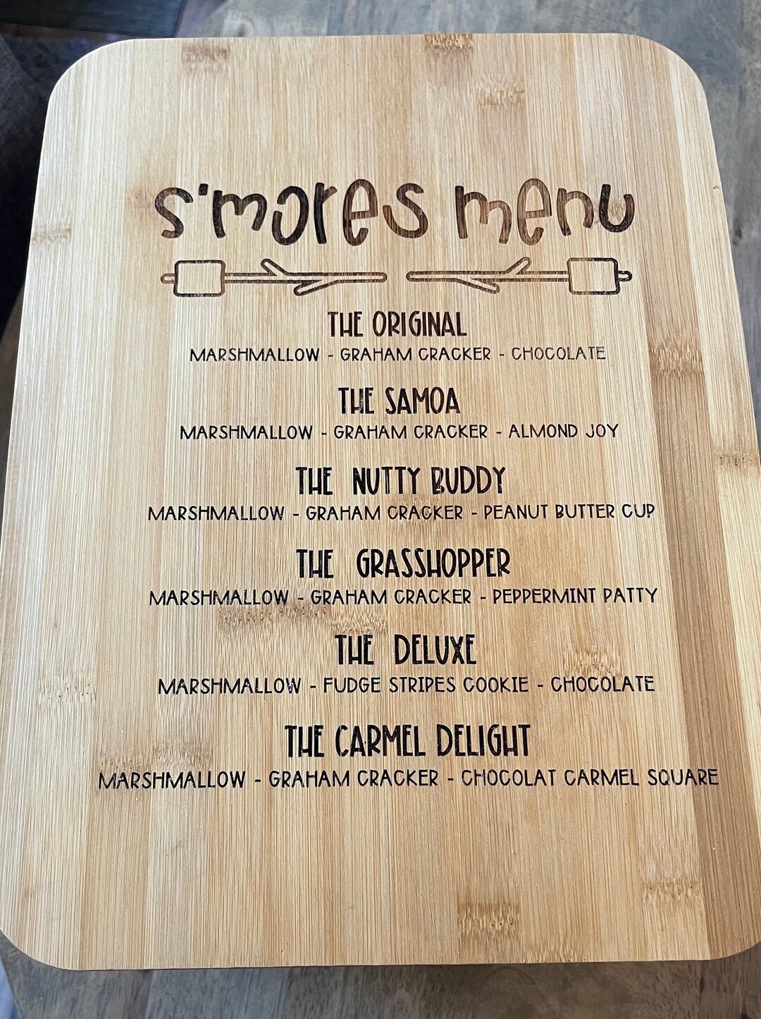 Smores Menu Box Smores Container Box Bonfire Snack Box Smores Menu ...