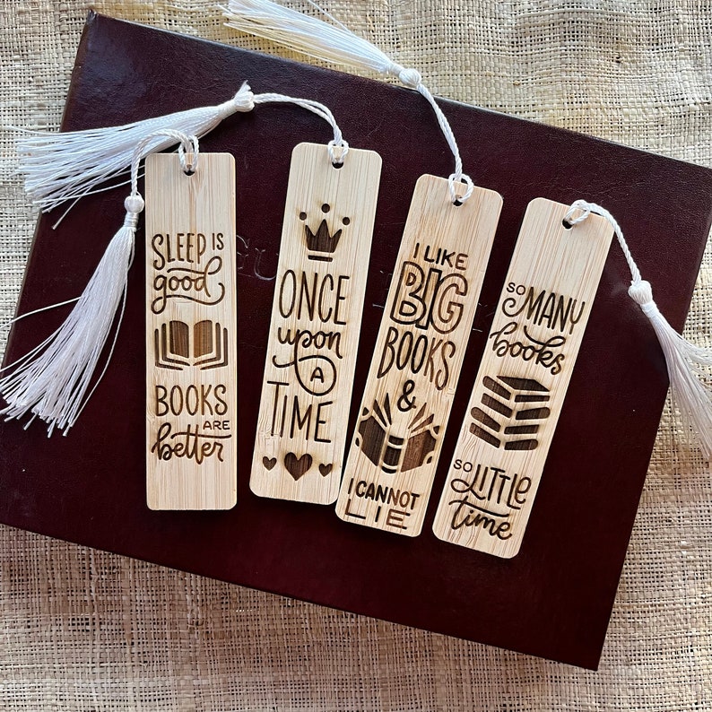 Wooden Engraved Bookmarks - Gift for Book Lovers - Etsy