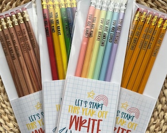 Personalized Positive Affirmations Engraved Pencils Back to School ...