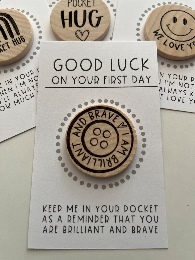 Pocket Hug Wooden Engraved Token - Back to School Gift - First Day - Etsy