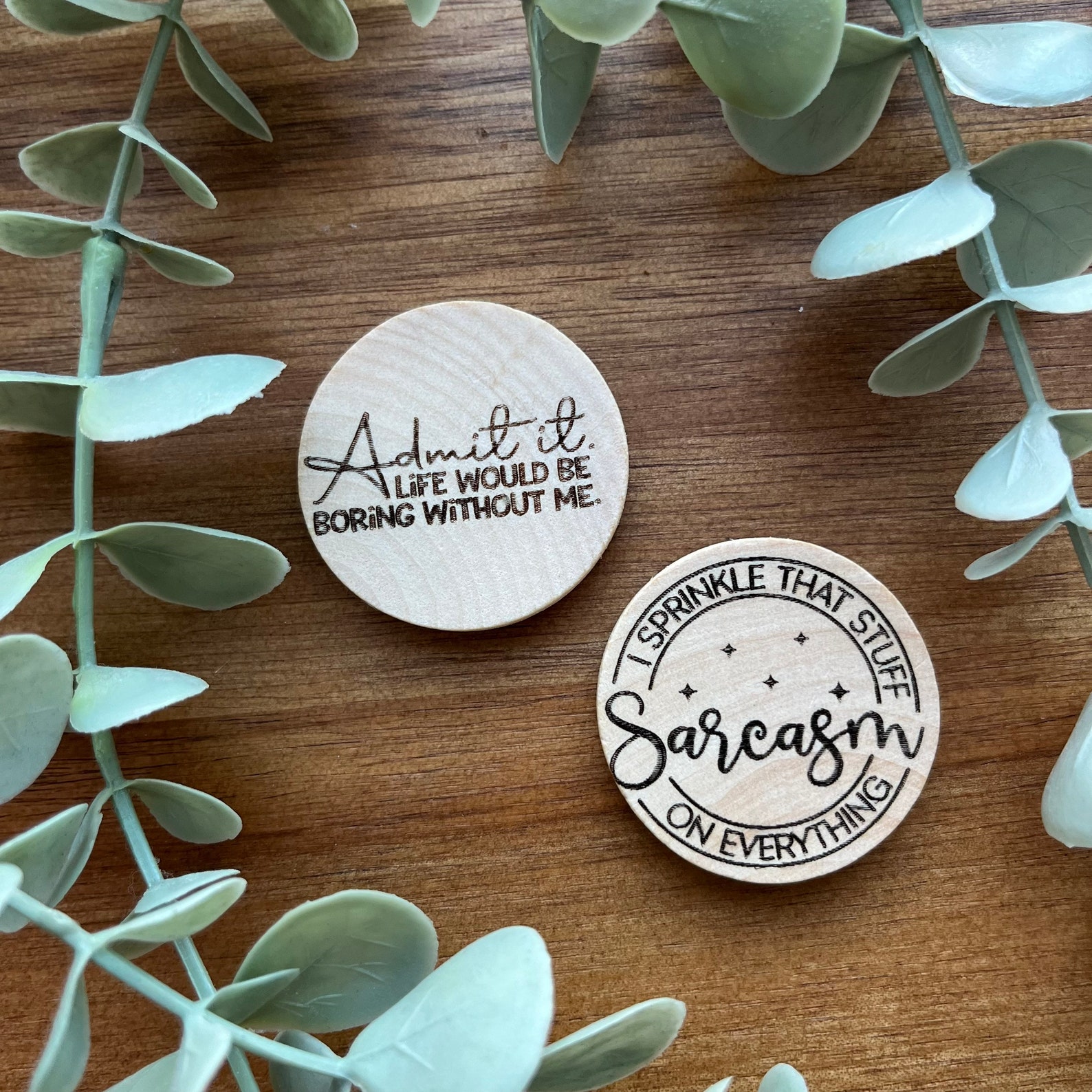 Circle Wooden Magnets - Custom Order or Select a Pre-made Design - Etsy