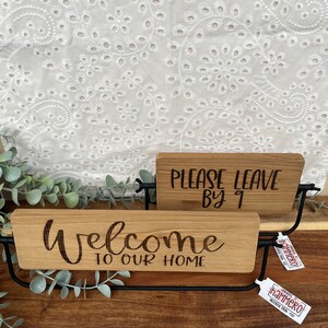 Rotating Welcome Sign - Wood Home Decor - Please Leave by 9 Sign ...