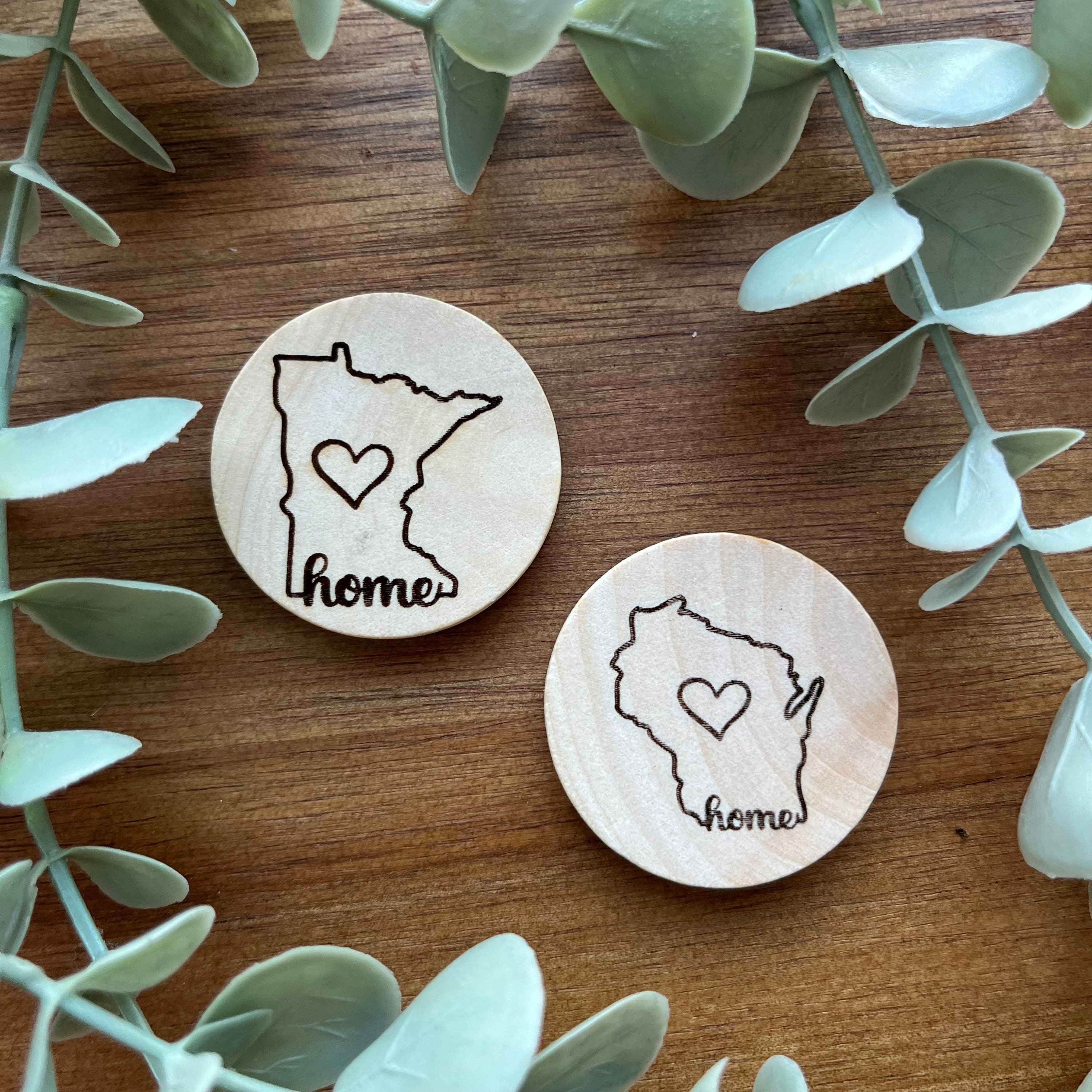 Circle Wooden Magnets - Custom Order or Select a Pre-made Design - Etsy