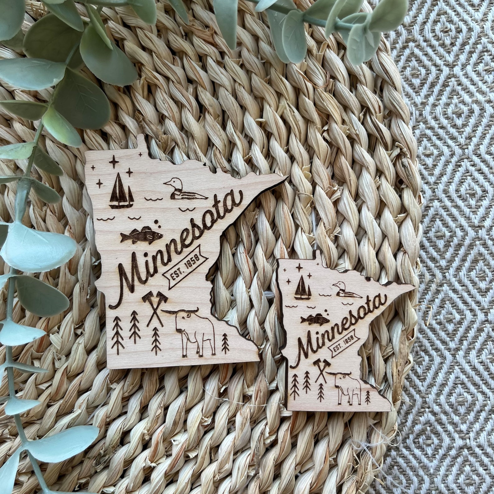 Minnesota Wooden Magnets - Custom Order or Select a Pre-made Design - Etsy