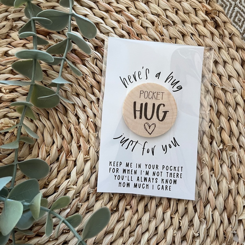 Pocket Hug Optional Personalization Wood Engraved Token - Etsy