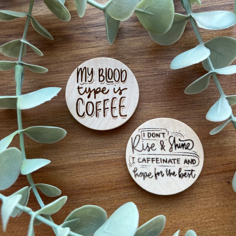 Circle Wooden Magnets - Custom Order or Select a Pre-made Design - Etsy