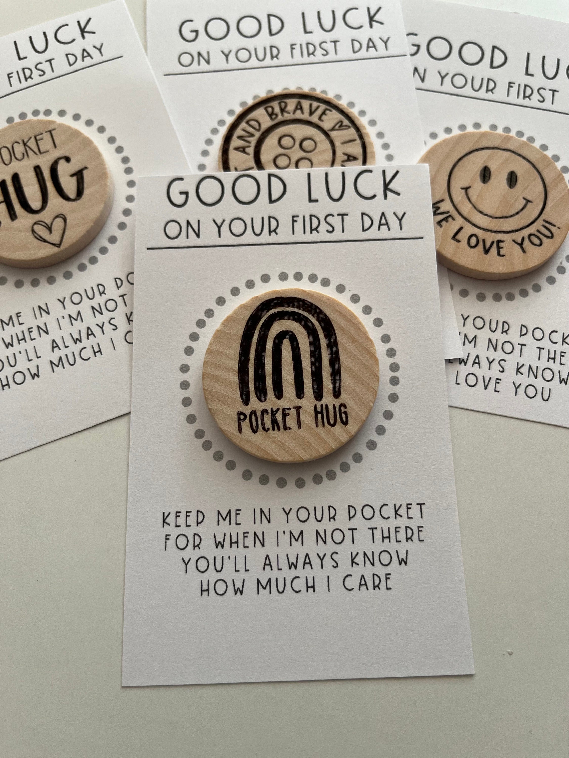 Pocket Hug Wooden Engraved Token - Back to School Gift - First Day - Etsy