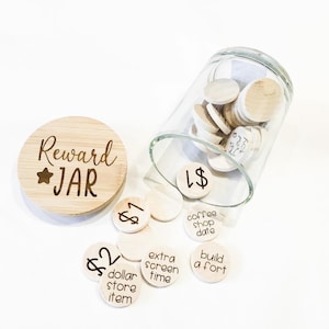 Glass Token Jars - I’m Bored - Mama Needs - What’s for Dinner - Daily Affirmation - Date Night ...