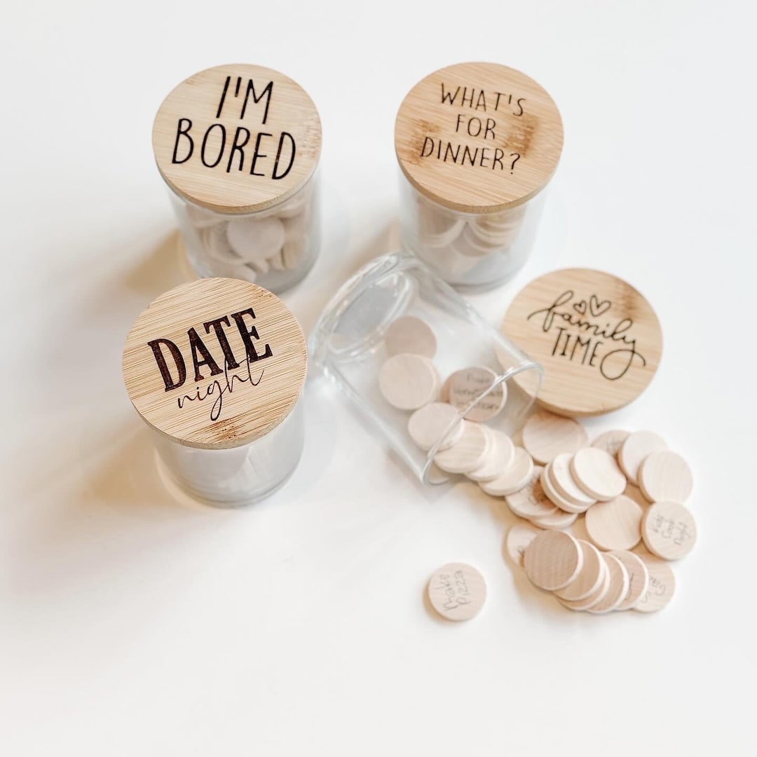 Glass Token Jars - I’m Bored - Mama Needs - What’s for Dinner - Daily ...