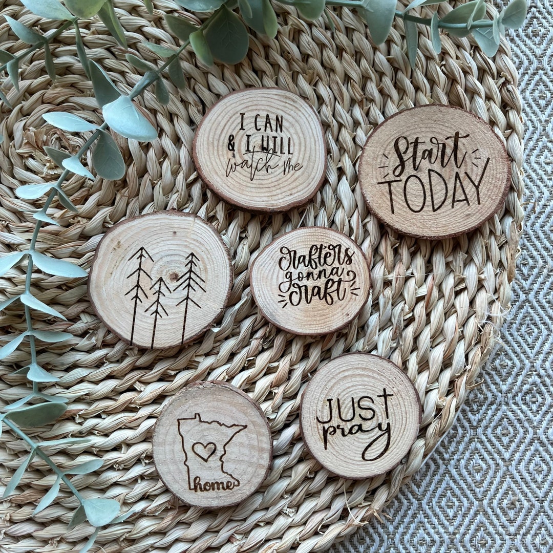 Wood Slice Magnets - Custom Order or Select a Pre-made Design - Etsy