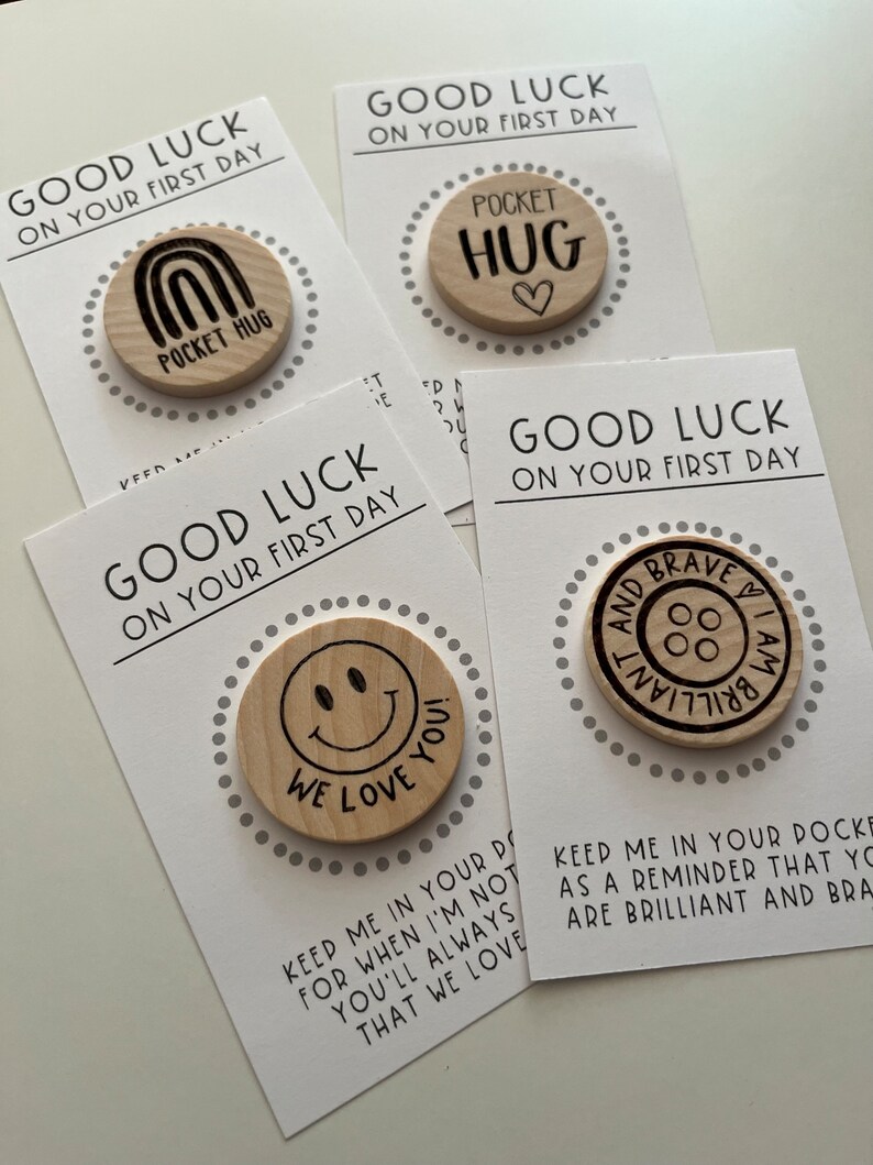 Pocket Hug Wooden Engraved Token - Back to School Gift - First Day - Etsy