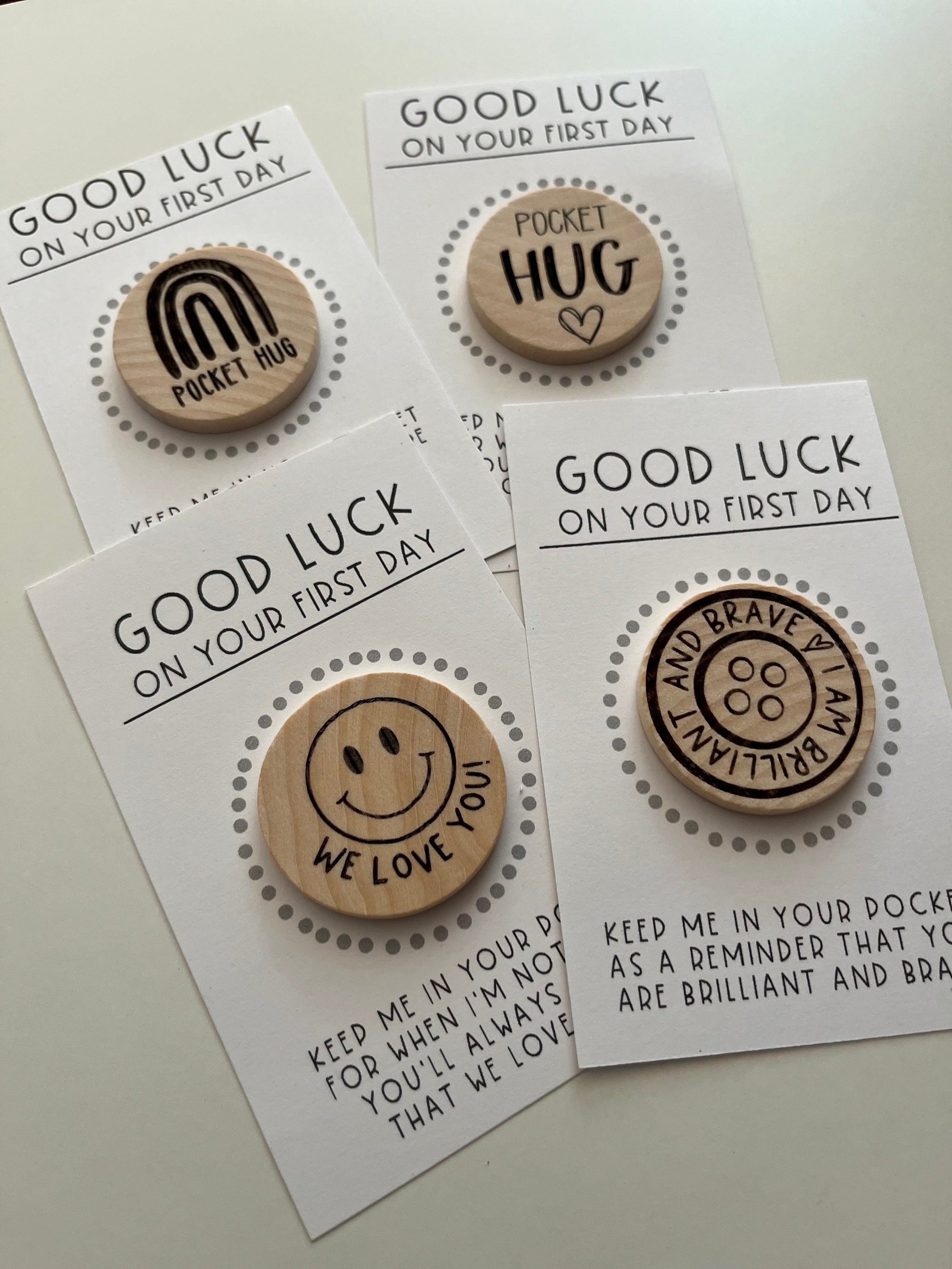 Pocket Hug Wooden Engraved Token - Back to School Gift - First Day - Etsy