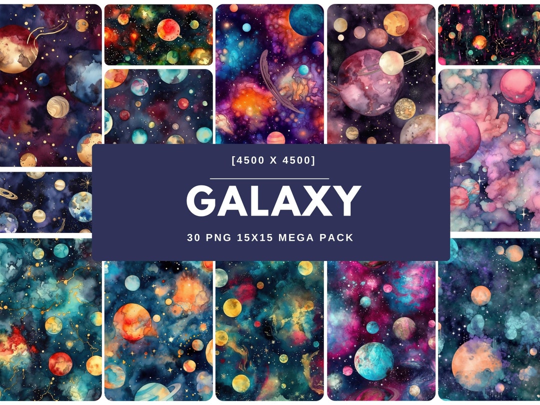Galaxy Seamless Textures Wallpaper Pack of 30 Png's Digital Download ...