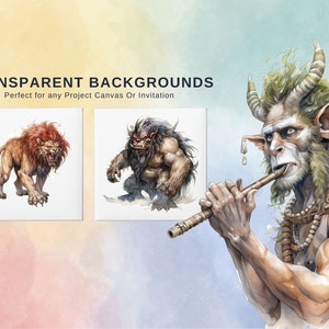 10 Watercolor Mythical Creatures Clipart Pack Magical Fantasy Designs ...